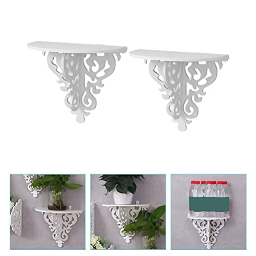 Cabilock Floating Wall Shelves 2pcs Wall-Mounted Flower Pot Stands Wall Hanging Sundries Shelf Flower Pot Organizer Wall Bookshelf