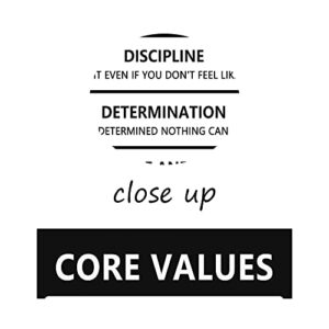 Core Values Quote Motivational Wall Art for Office Inspiration Poster Inspirational Canvas Painting Prints Wall Pictures for Living Room Home Decor Framed Artwork [12''W x 18''H], 12x18 Inch