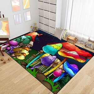 jiospet mushroom rugs for bedroom large cute mushroom rugs for bedroom trippy mushroom rugs for bedroom home dining living room decor floor mats, 5’×7′