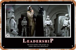 darth vader “leadership” poster vintage metal tin sign 12x8 inch poster cafe bar office vintage metal sign art wall decoration