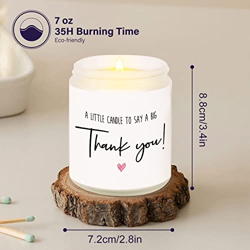 Petalsun Thank You Gifts for Women, Men, Mom, Dad, Best Friend, Coworkers - Appreciation Gifts for Women, Teacher Appreciation, Friendship, Birthday Gifts, 7oz Soy Wax Candle (Lavender)