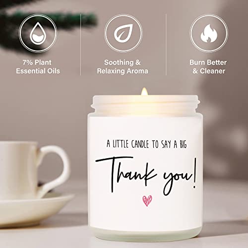 Petalsun Thank You Gifts for Women, Men, Mom, Dad, Best Friend, Coworkers - Appreciation Gifts for Women, Teacher Appreciation, Friendship, Birthday Gifts, 7oz Soy Wax Candle (Lavender)