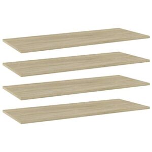 zqqlvoo floating shelves, shelves wall mounted, wall storage shelves for living room, bedroom, kitchen, bookshelf boards 4 pcs sonoma oak 39.4″x15.7″x0.6″ chipboard