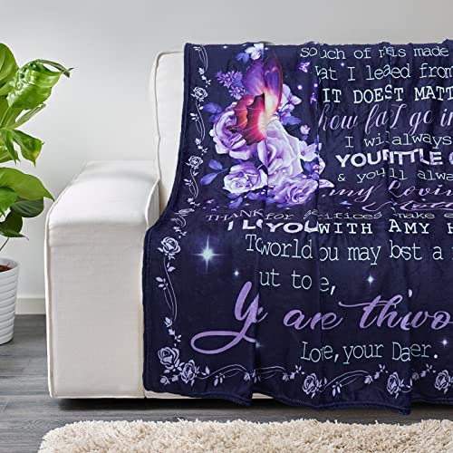 Mother Gifts from Daughter Blanket for Mom Birthday Gifts for Mom Soft Flannel Fleece Blankets Throw for All Season in Home Bed Sofa Chairs 50"×60"