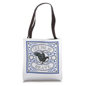 doctor clara let me be brave who face the raven tote bag