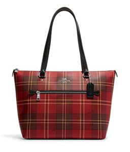 coach gallery tote shoulder bag, red/black multi