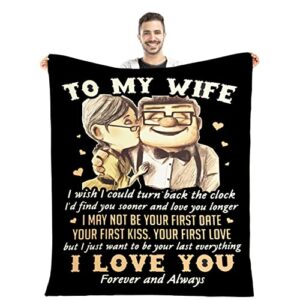 gifts to my wife throw blanket anniversary wedding gift for wife from husband romantic gift for her birthday christmas valentine’s mother’s day bed blanket for sofa couch living room 50 x 60 inch