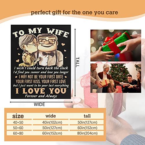 Gifts to My Wife Throw Blanket Anniversary Wedding Gift for Wife from Husband Romantic Gift for Her Birthday Christmas Valentine's Mother's Day Bed Blanket for Sofa Couch Living Room 50 x 60 inch