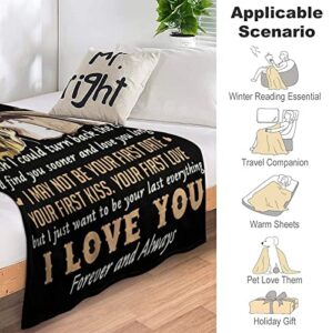 Gifts to My Wife Throw Blanket Anniversary Wedding Gift for Wife from Husband Romantic Gift for Her Birthday Christmas Valentine's Mother's Day Bed Blanket for Sofa Couch Living Room 50 x 60 inch