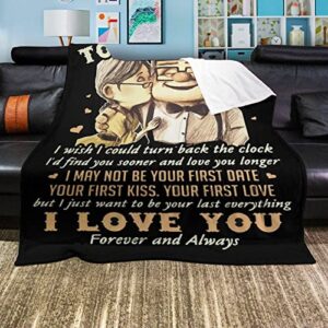 Gifts to My Wife Throw Blanket Anniversary Wedding Gift for Wife from Husband Romantic Gift for Her Birthday Christmas Valentine's Mother's Day Bed Blanket for Sofa Couch Living Room 50 x 60 inch