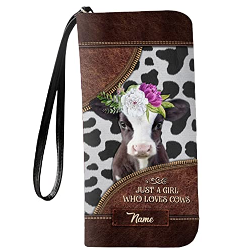 Cow Breeds, Just A Girl Who Loves Cows Leather Texture Personalized Woman Purse