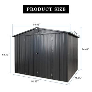 Domi Outdoor Storage Shed 10x8 FT, Metal Tool Sheds Storage House with Lockable Double Door,Large Bike Shed Waterproof for Garden,Backyard,Lawn