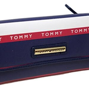 Tommy Hilfiger Women's Navy Blue Red White Logo Print Checkbook Wallet Clutch