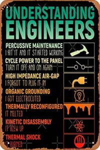 vintage understanding engineers poster metal sign retro home decorative vintage tin sign 12 x 8 inch