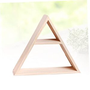 Zerodeko Wall Hanging Organizer for Wall Tool Triangle Home Living Display Pinewood Daily Decoration Hand-Made Rack Hanging Dispaly Storage Room Tier Use Shelf Wooden Bedroom Wall Mounted Shelf