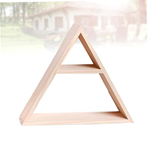 Zerodeko Wall Hanging Organizer for Wall Tool Triangle Home Living Display Pinewood Daily Decoration Hand-Made Rack Hanging Dispaly Storage Room Tier Use Shelf Wooden Bedroom Wall Mounted Shelf