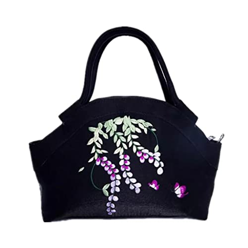 ZLXDP Women's Embroidered Handbag Chinese Multi-Function Shoulder Bag Women's Retro Messenger Bag (Color : E, Size : As Shown in The Figure)