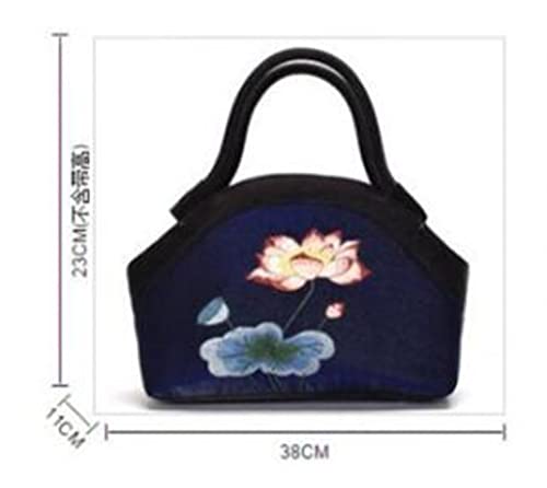 ZLXDP Women's Embroidered Handbag Chinese Multi-Function Shoulder Bag Women's Retro Messenger Bag (Color : E, Size : As Shown in The Figure)