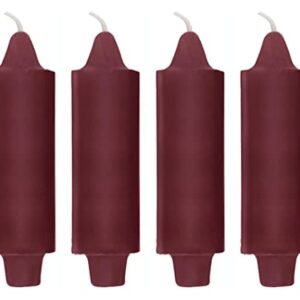 4 Pack Coach Candles Unscented 5" x 1.5" with 7/8" Base to Fit Traditional Candle Holders Including The Booklet Candle Factoids Trivia & Safety Guidelines Made in The USA (Burgundy)