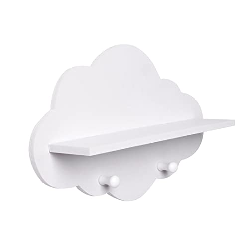 Cloud Shelves Cloud Shape Wood Floating Shelf White Floating Shelves Wall Mount Display Board Coat Hanger Storage Rack Nursery Accessories