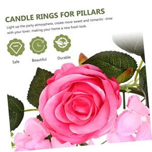 Abaodam 2pcs Artificial Candlestick Garland para Mesa De Wedding Table Decor Weddings Fake Rose Balls Flower Candle Ring Peony Candle Rings Wreaths Candle Wreaths Props