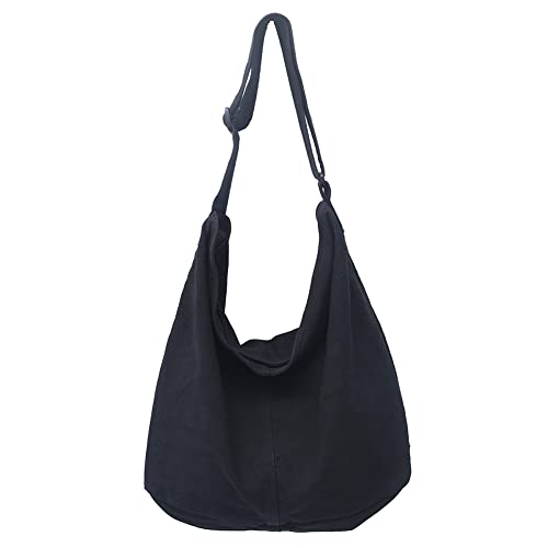 Canvas Messenger Bag Large Hobo Crossbody Bag Canvas Shoulder Tote Bag for Women and Men