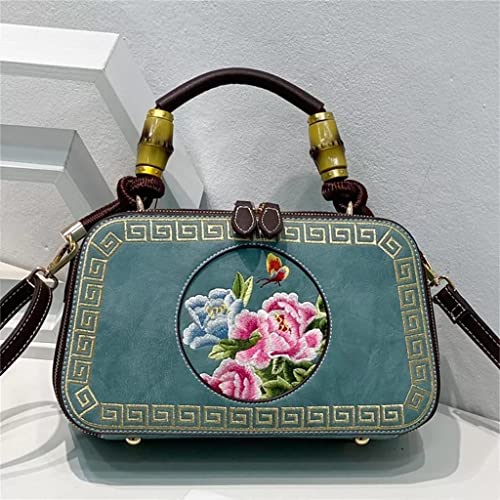 ZLXDP Handbag Women's Summer Retro Chinese Style Messenger Shoulder Bag (Color : Gray, Size : 28cm-10cm-16cm)