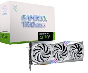 msi gaming geforce rtx 4070 ti 12gb gdrr6x 192-bit hdmi/dp nvlink tri-frozr 3 ada lovelace architecture graphics card (rtx 4070 ti gaming x trio white 12g)