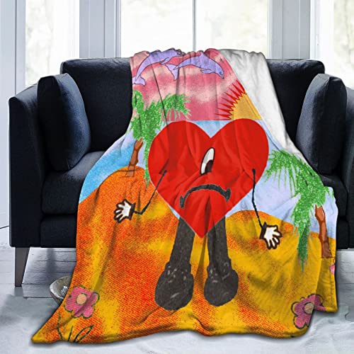 Bad Cute Bunny Blanket,Soft Flannel Blanket,Air Conditioner Blanket Sofa Blanket,Anti-Pilling Throw Blankets 60"X50"