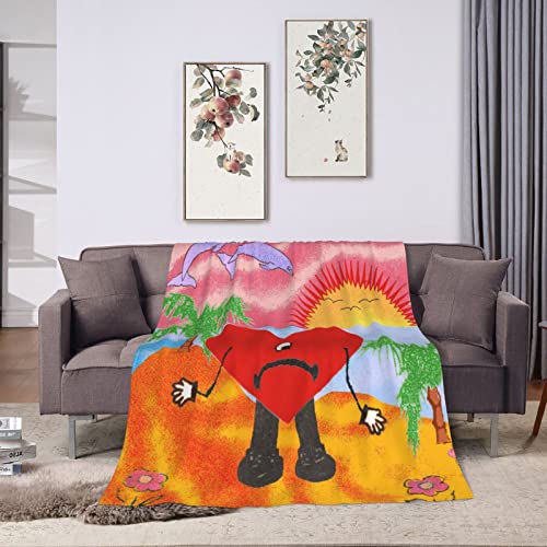 Bad Cute Bunny Blanket,Soft Flannel Blanket,Air Conditioner Blanket Sofa Blanket,Anti-Pilling Throw Blankets 60"X50"