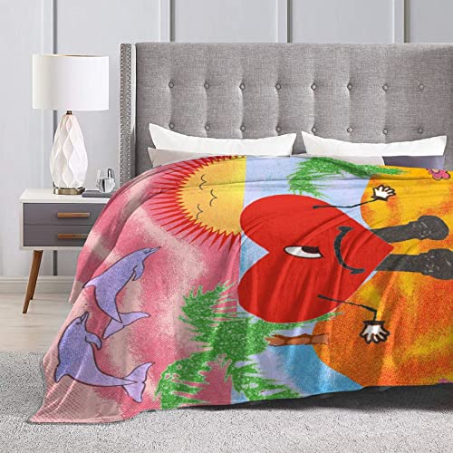 Bad Cute Bunny Blanket,Soft Flannel Blanket,Air Conditioner Blanket Sofa Blanket,Anti-Pilling Throw Blankets 60"X50"