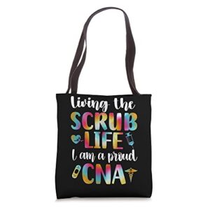 scrub life cna nurse certified nurse assistant tote bag