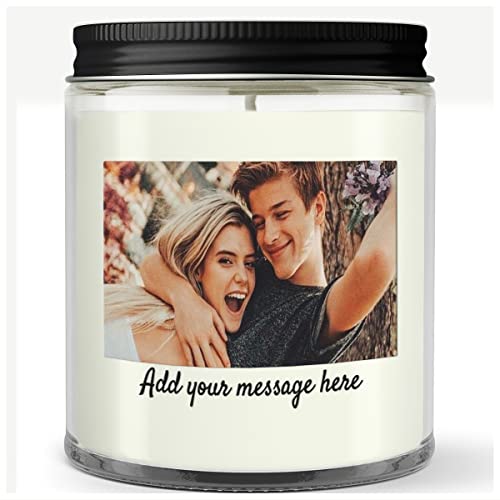 Magizak Customized Candle Personalized Scented Candles Gifts with Picture Photo Text Message Create Your Design for Women Men Christmas Birthday Valentine's Day Graduation Gift