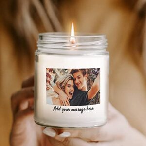 Magizak Customized Candle Personalized Scented Candles Gifts with Picture Photo Text Message Create Your Design for Women Men Christmas Birthday Valentine's Day Graduation Gift