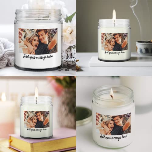 Magizak Customized Candle Personalized Scented Candles Gifts with Picture Photo Text Message Create Your Design for Women Men Christmas Birthday Valentine's Day Graduation Gift