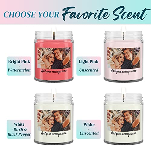 Magizak Customized Candle Personalized Scented Candles Gifts with Picture Photo Text Message Create Your Design for Women Men Christmas Birthday Valentine's Day Graduation Gift