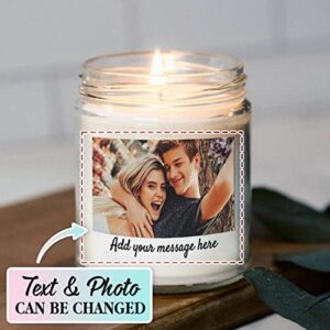 Magizak Customized Candle Personalized Scented Candles Gifts with Picture Photo Text Message Create Your Design for Women Men Christmas Birthday Valentine's Day Graduation Gift