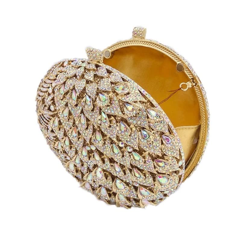 ZLXDP Round Ball Evening Bags and Clutches Wedding Party Rhinestones Handbags Bridal Purse