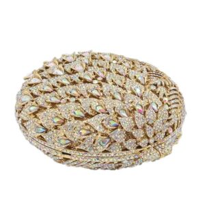 ZLXDP Round Ball Evening Bags and Clutches Wedding Party Rhinestones Handbags Bridal Purse