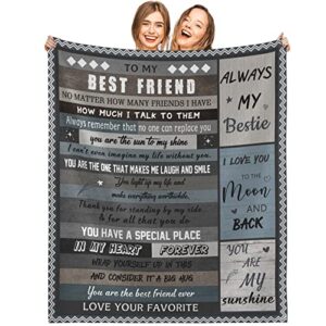 zumas best friend blanket, for women, best friend birthday gifts for women, friendship gifts for women friends, throw blankets for bed sofa couch travel (grey, 50×60)