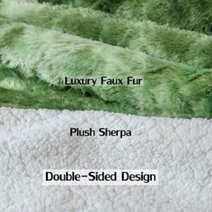 Super Soft Plush Throw Blanket, Tie Dye Cozy Fuzzy Blankets 60x80 inches,Fluffy Sherpa Warm Microfiber Fleece Colorful Throws Blanket for Chair,Couch,Bed Green