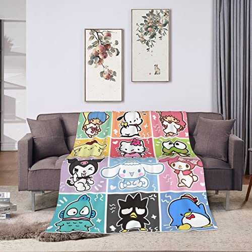 Blanket Anime Throw Cartoon Blankets Ultra Soft Flannel Bed Throws Suitable for All Seasons Warm Home Decor for Sofa Couch Chair Bedroom50 X40