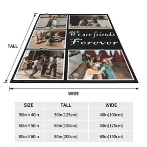 Yeacun Custom Blanket with Photos Text, Customized Picture Personalized Flannel Throw Blankets for Adult Kid Birthday Christmas Halloween Fathers Mothers Valentines Day Gift - 40"x 50"