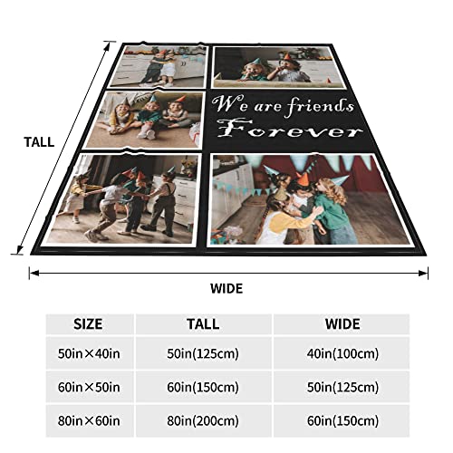 Yeacun Custom Blanket with Photos Text, Customized Picture Personalized Flannel Throw Blankets for Adult Kid Birthday Christmas Halloween Fathers Mothers Valentines Day Gift - 40"x 50"