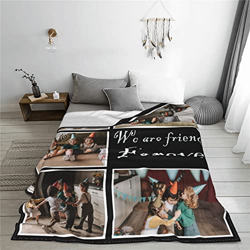 Yeacun Custom Blanket with Photos Text, Customized Picture Personalized Flannel Throw Blankets for Adult Kid Birthday Christmas Halloween Fathers Mothers Valentines Day Gift - 40"x 50"