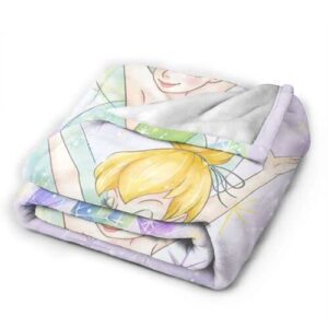 Cute Tin.ker Bell Throw Blankets Fleece Blanket Super Soft Plush Throw Blanket 60"X50" Cozy Fuzzy Bed Blankets Microfiber Flannel Blankets for Couch, Bed, Sofa