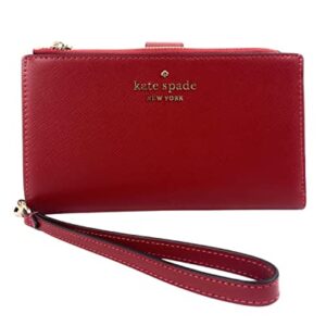 Kate Spade New York Staci Wallet Wristlet in Saffiano Leather Red Currant