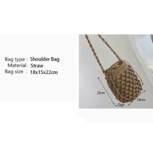 LIUZH Handmade Handbag Women Summer Beach Tote Woven Casual Bohemia Knitted Shoulder Bag (Color : E, Size : 1)