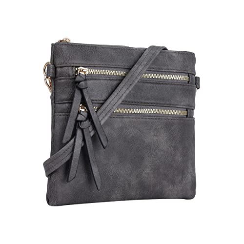 DELUXITY Designer Fashion Crossbody for Women (Pewter)