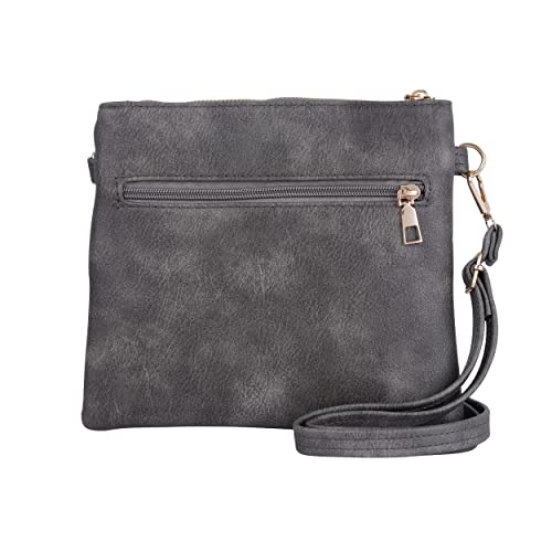 DELUXITY Designer Fashion Crossbody for Women (Pewter)